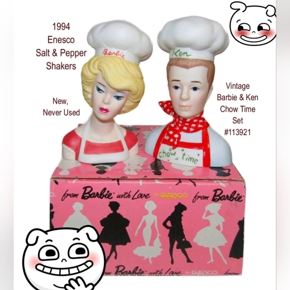 Enesco | Kitchen | Barbie Ken Salt Pepper Shakers New In Box 994 Enesco ...